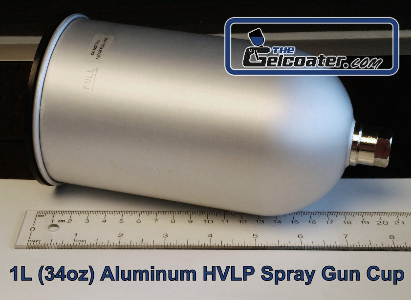 New 1L (34oz) Aluminum Cup for HVLP Spray Gun with M16 1.5mm Female Th ...