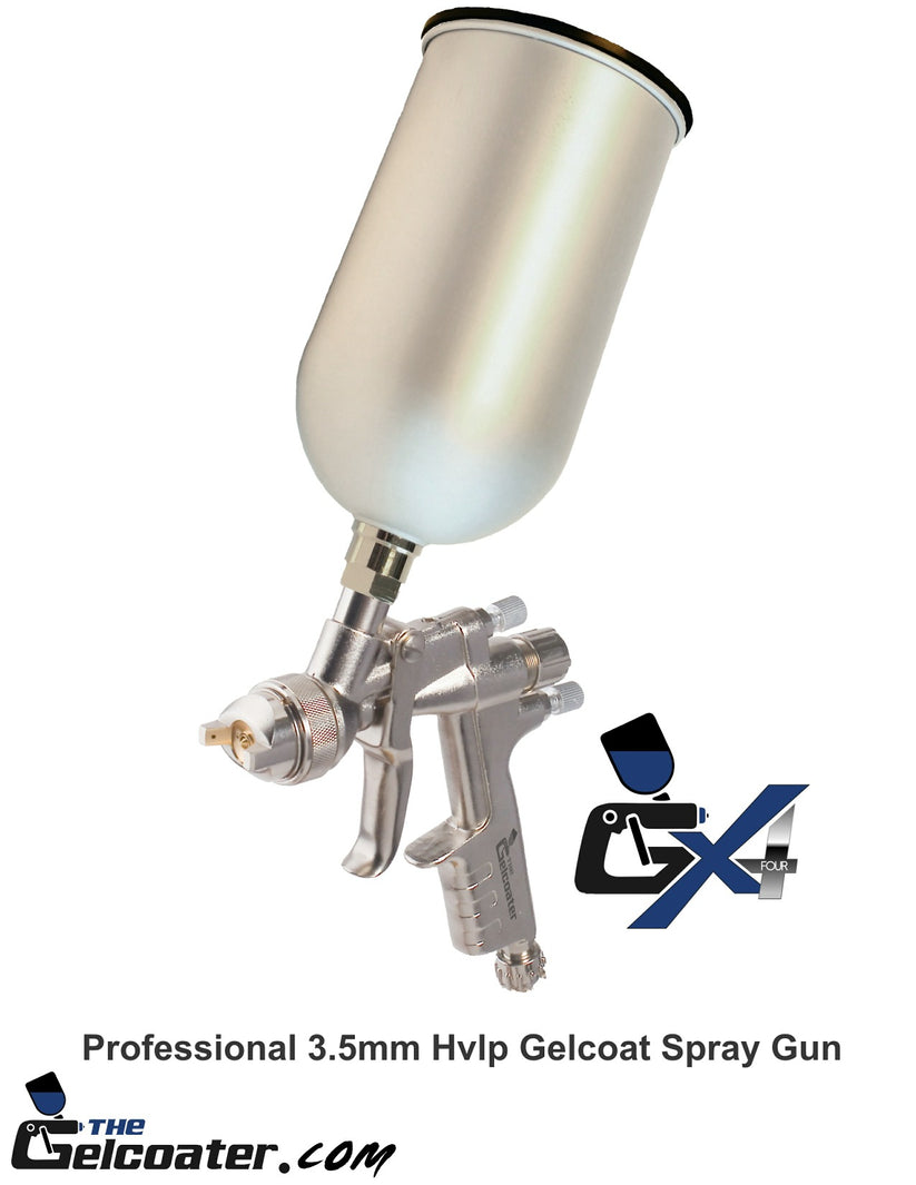 The Gelcoater GX4 HVLP Gelcoat and Resin Spray Gun with 3.5mm Nozzle